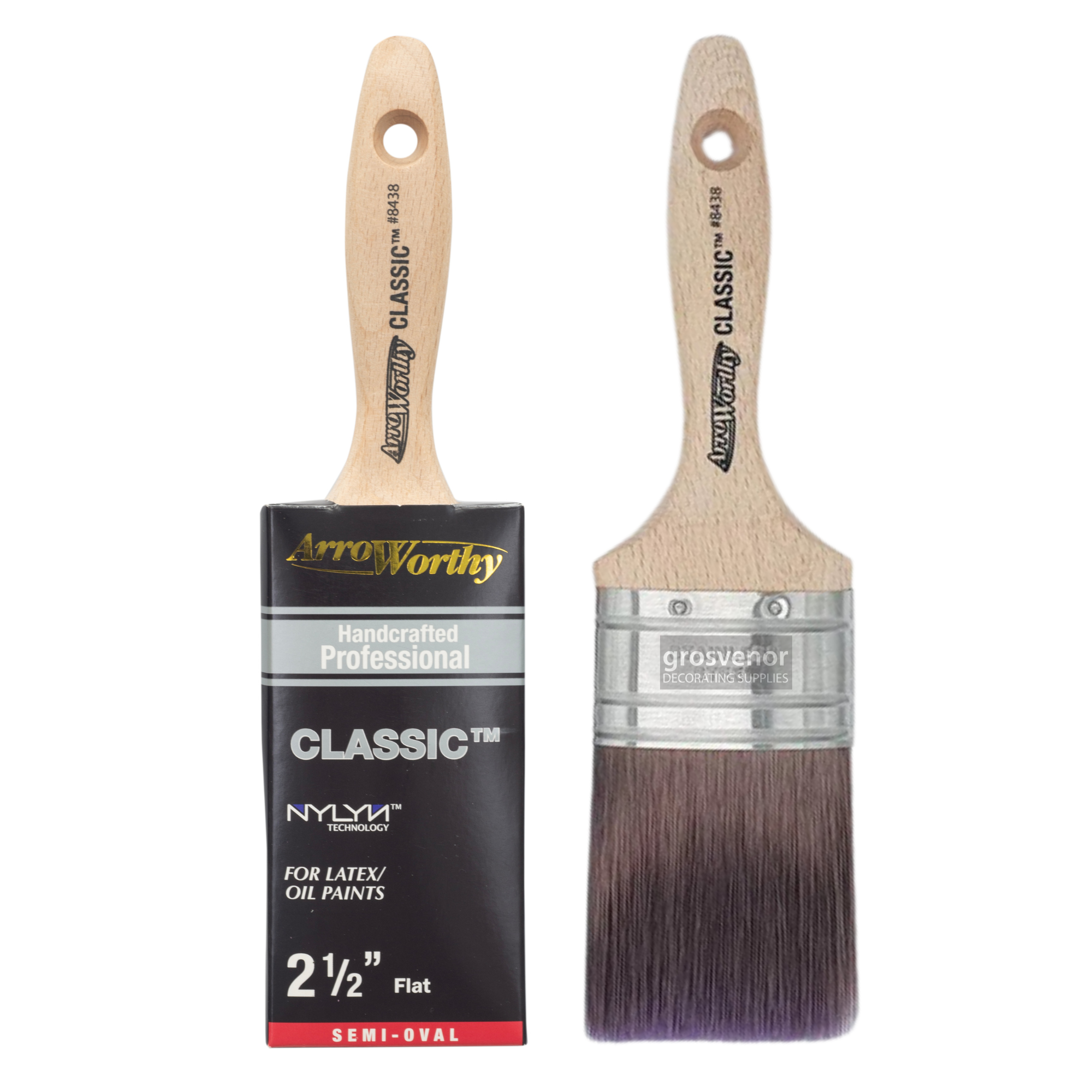 ARROWORTHY CLASSIC SEMI-OVAL STRAIGHT BEAVERTAIL PAINT BRUSH 2.5" – Decorating Supplies Online