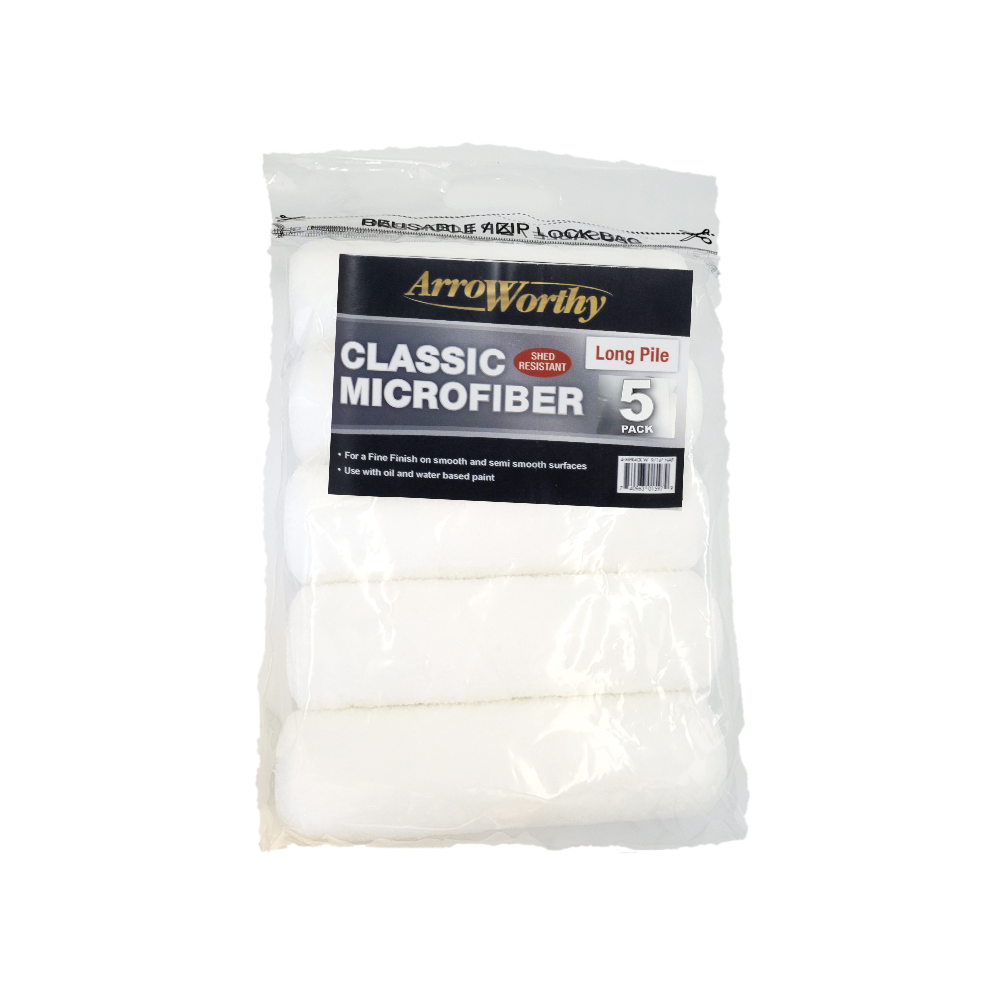 ARROWORTHY CLASSIC MICROFIBRE ROLLER SLEEVE LONG PILE 9" (5 PACK ...