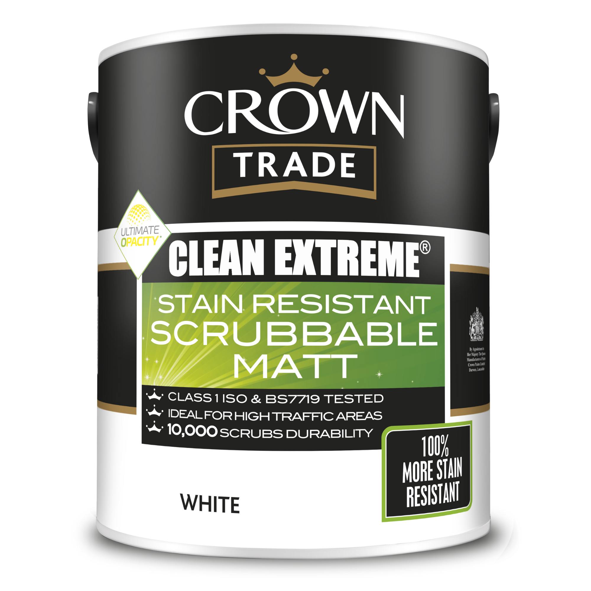 Crown Trade Clean Extreme Stain Resistant Scrubbable Matt White ...
