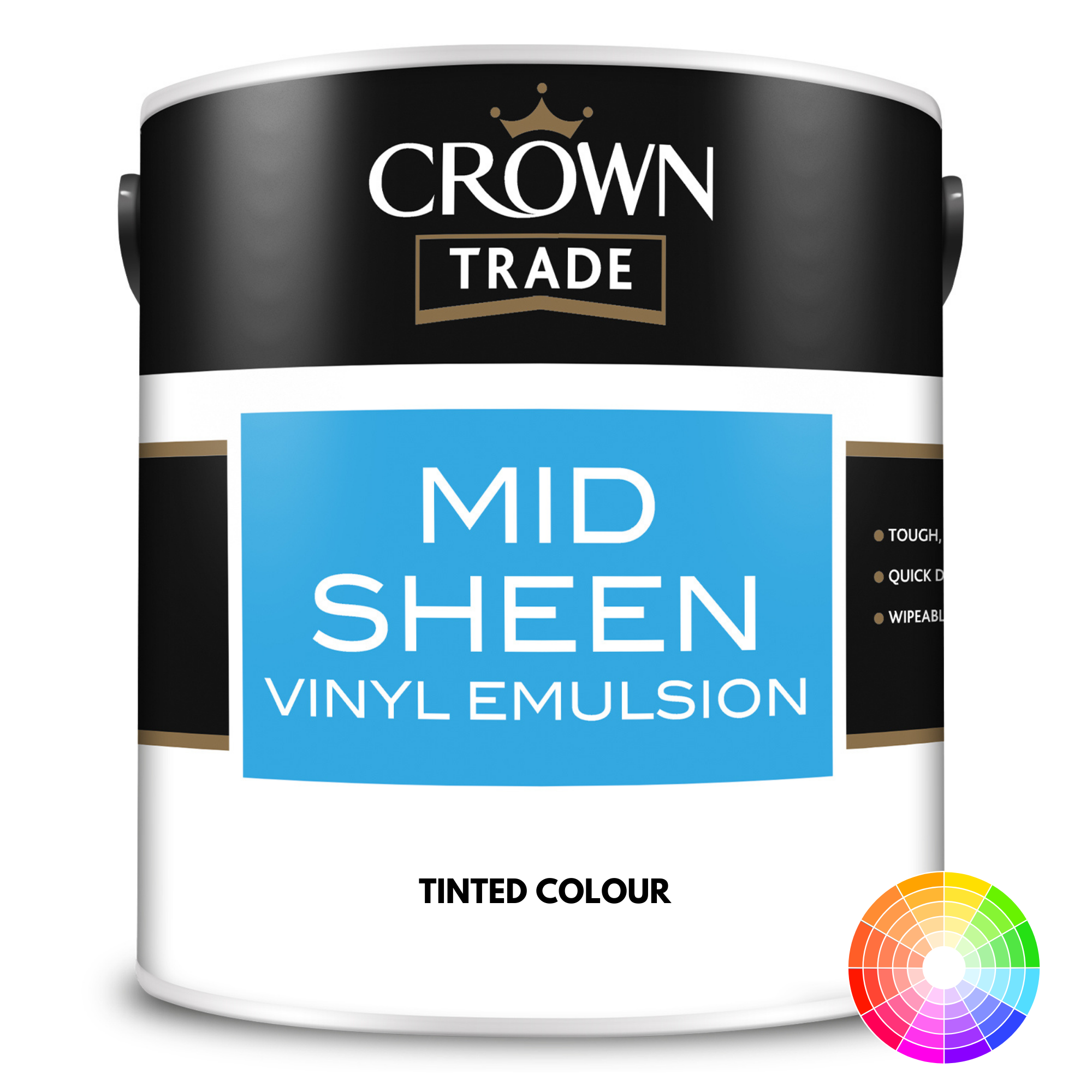 Crown Trade Mid Sheen Emulsion Tinted Colour – Decorating Supplies Online