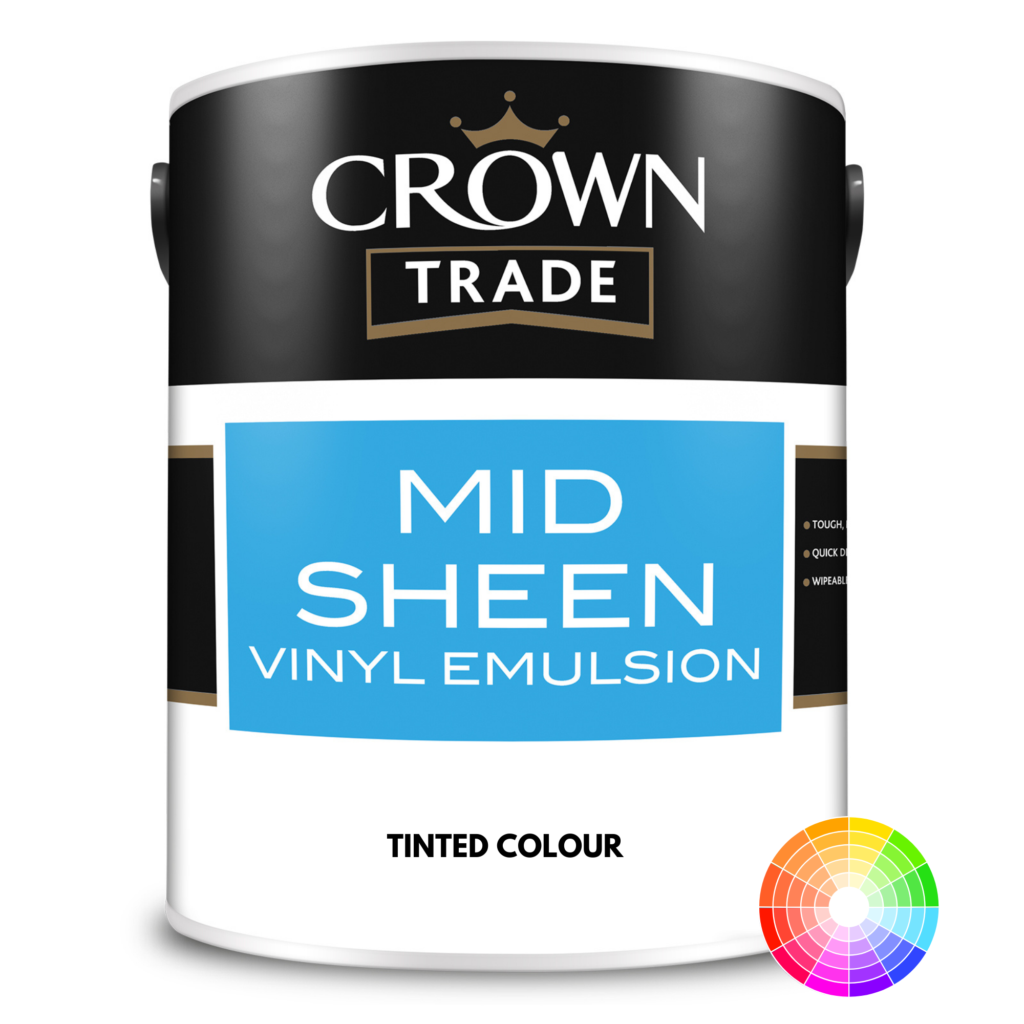 Crown Trade Mid Sheen Emulsion Tinted Colour – Decorating Supplies Online