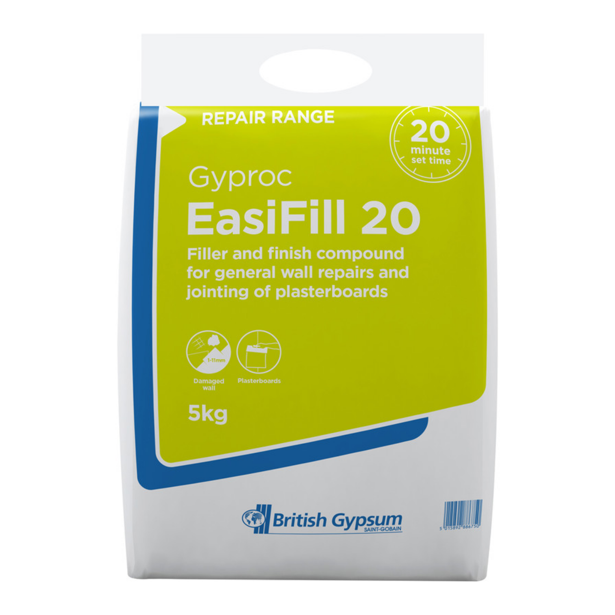 GYPROC EASI-FILL 20 PLASTER FILLER - 5KG – Decorating Supplies Online