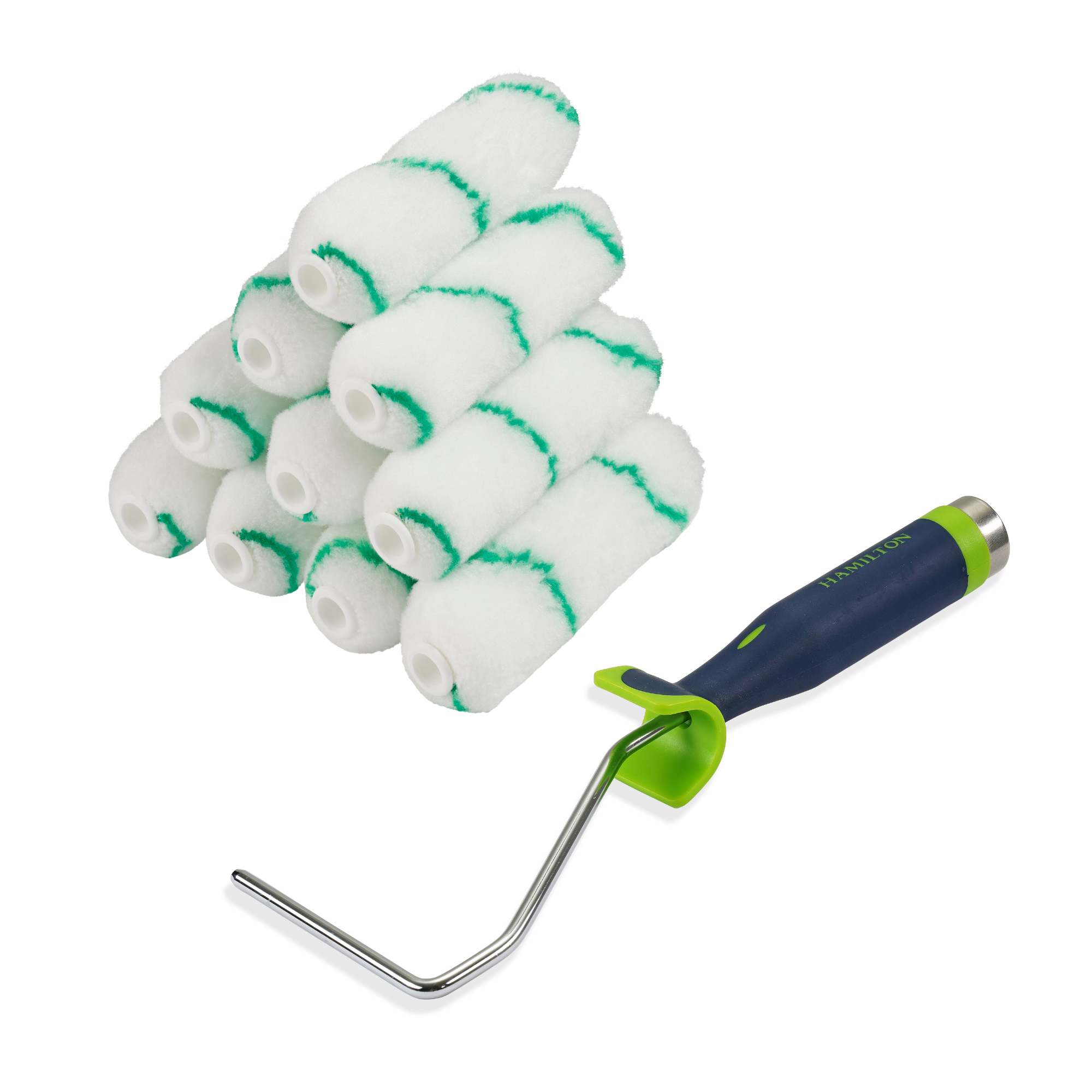 Hamilton Prestige Medium Pile Mini Rollers 10 Pack + Frame 4 ...