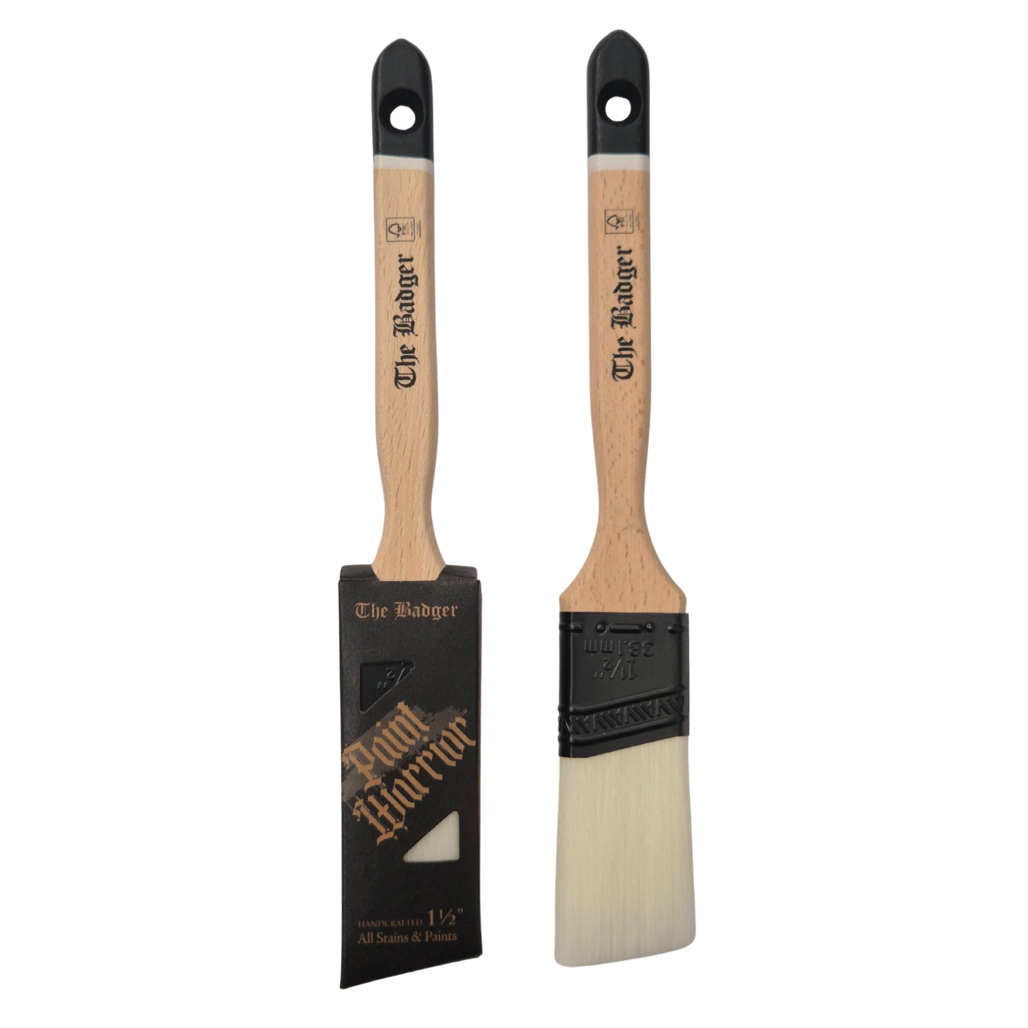 Paint Warrior Badger Long Handle Angle Sash Paint Brush 1.5 ...