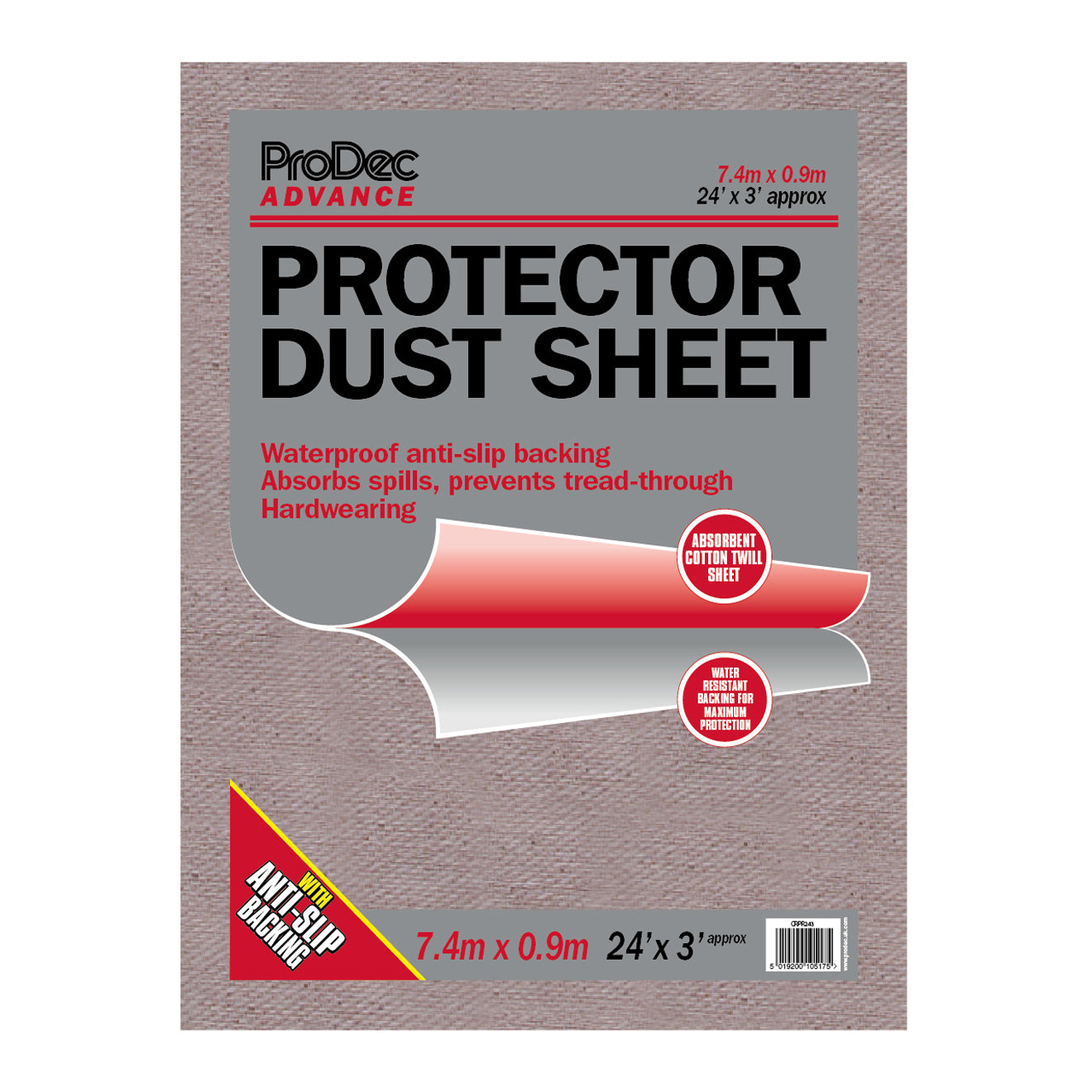 Prodec Advance Protector Stair Dust Sheet 7.4M x 0.9M (24 X 3 Feet ...