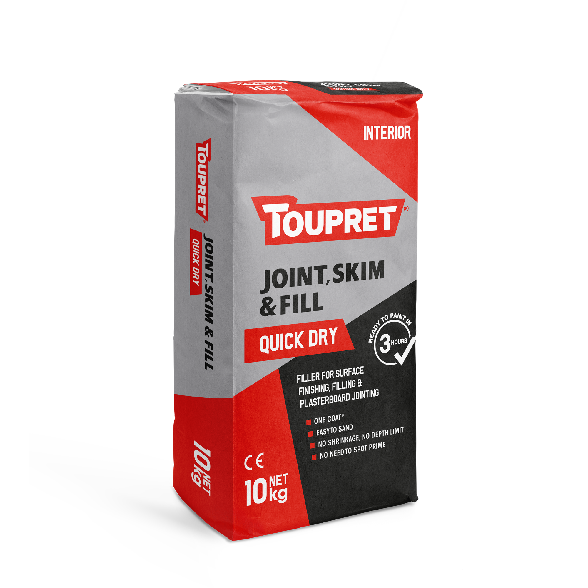 Toupret Joint, Skim & Fill Quick Dry Plaster Filler White (Interior ...